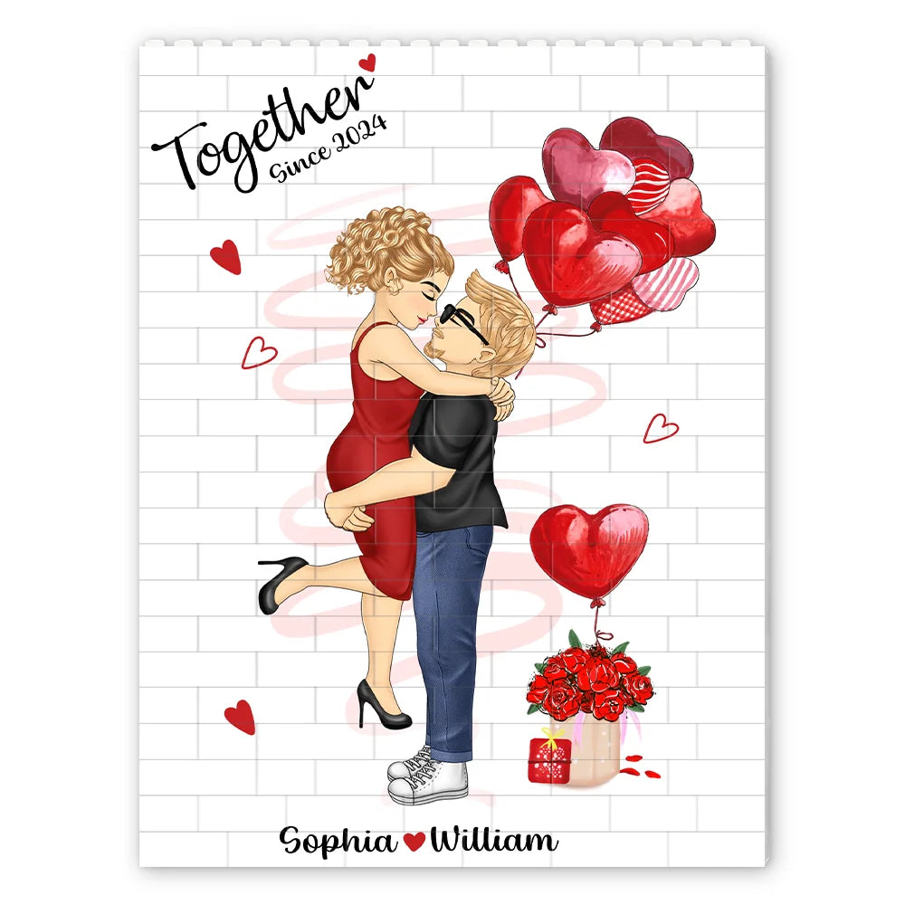 Together Since Couples - Personalized Vertical Rectangle Building Bric ...