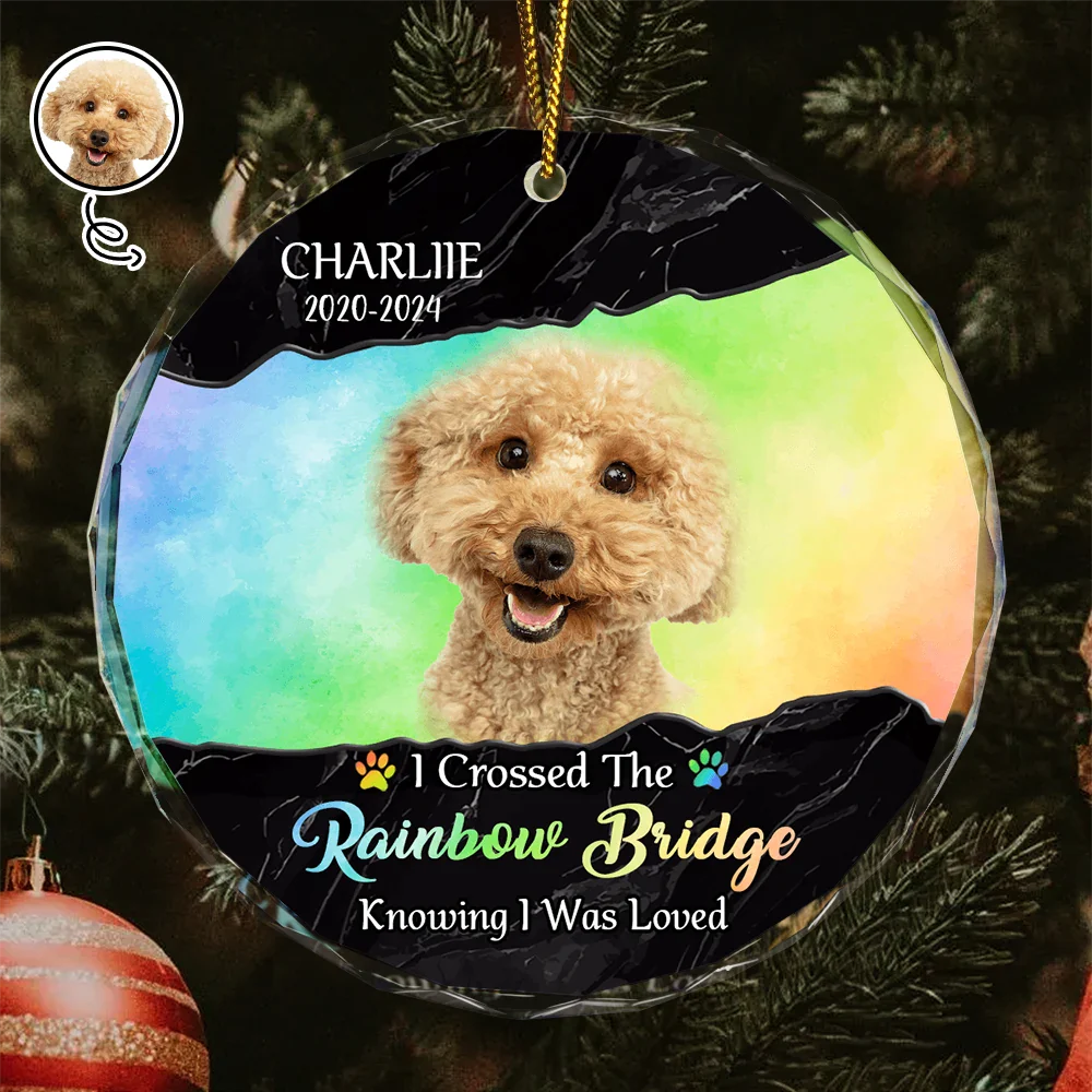 Custom Photo I Crossed The Rainbow Bridge Memorial - Personalized Circ ...