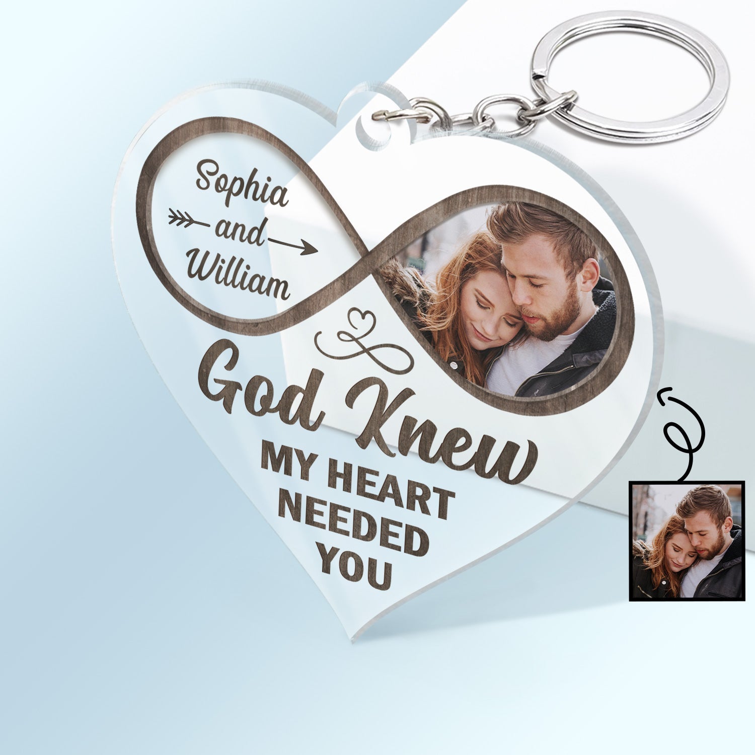 Custom Photo God Knew My Heart Needed You - Anniversary Gift For Coupl ...