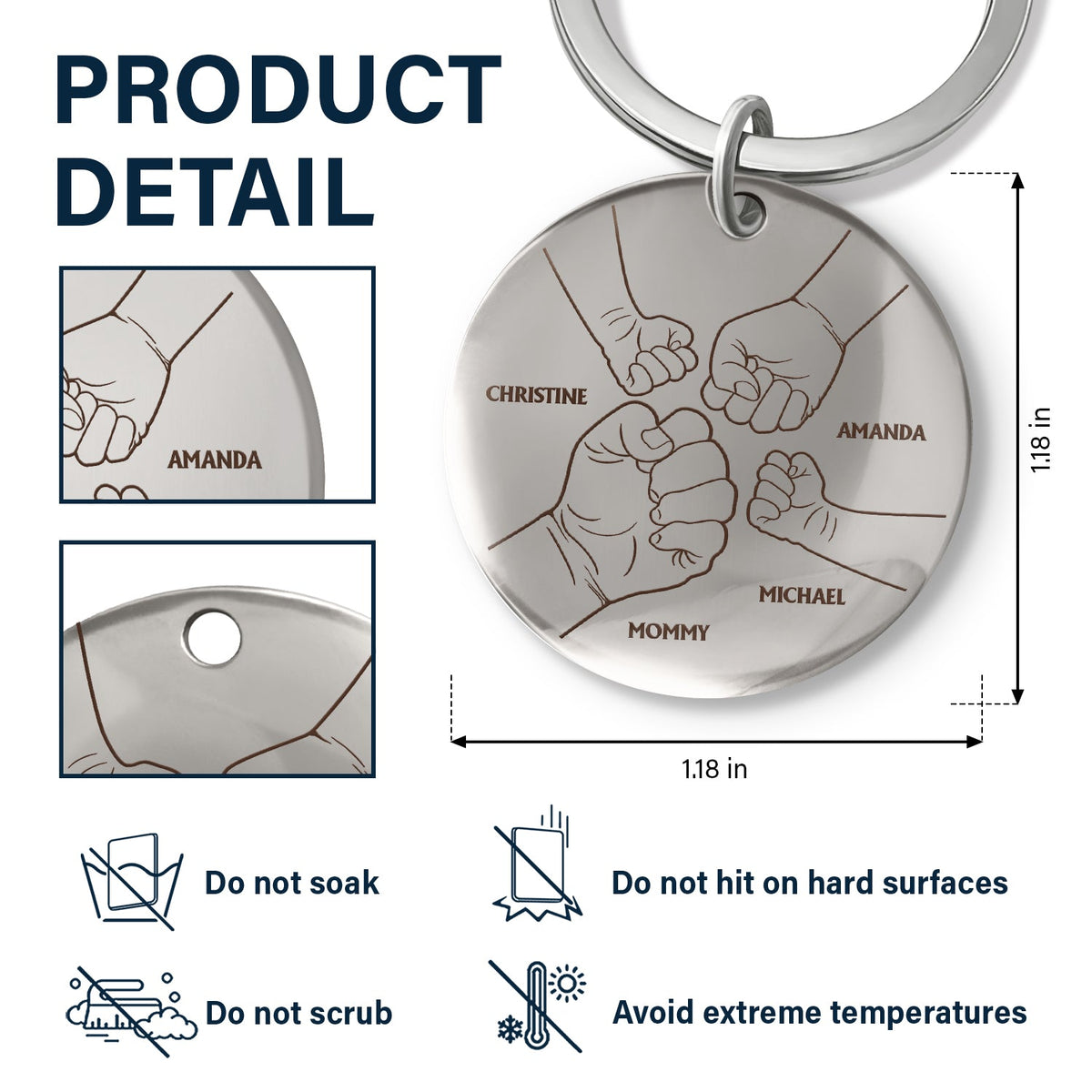 Hand Punch - Gift For Dad, Father, Mom, Mother, Grandpa, Grandma - Per ...