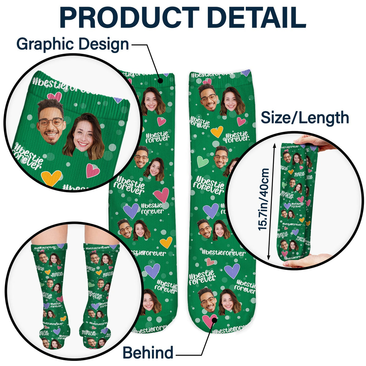 Custom Photo Bestie Forever Hashtag - Gift For Bestie - Personalized S ...