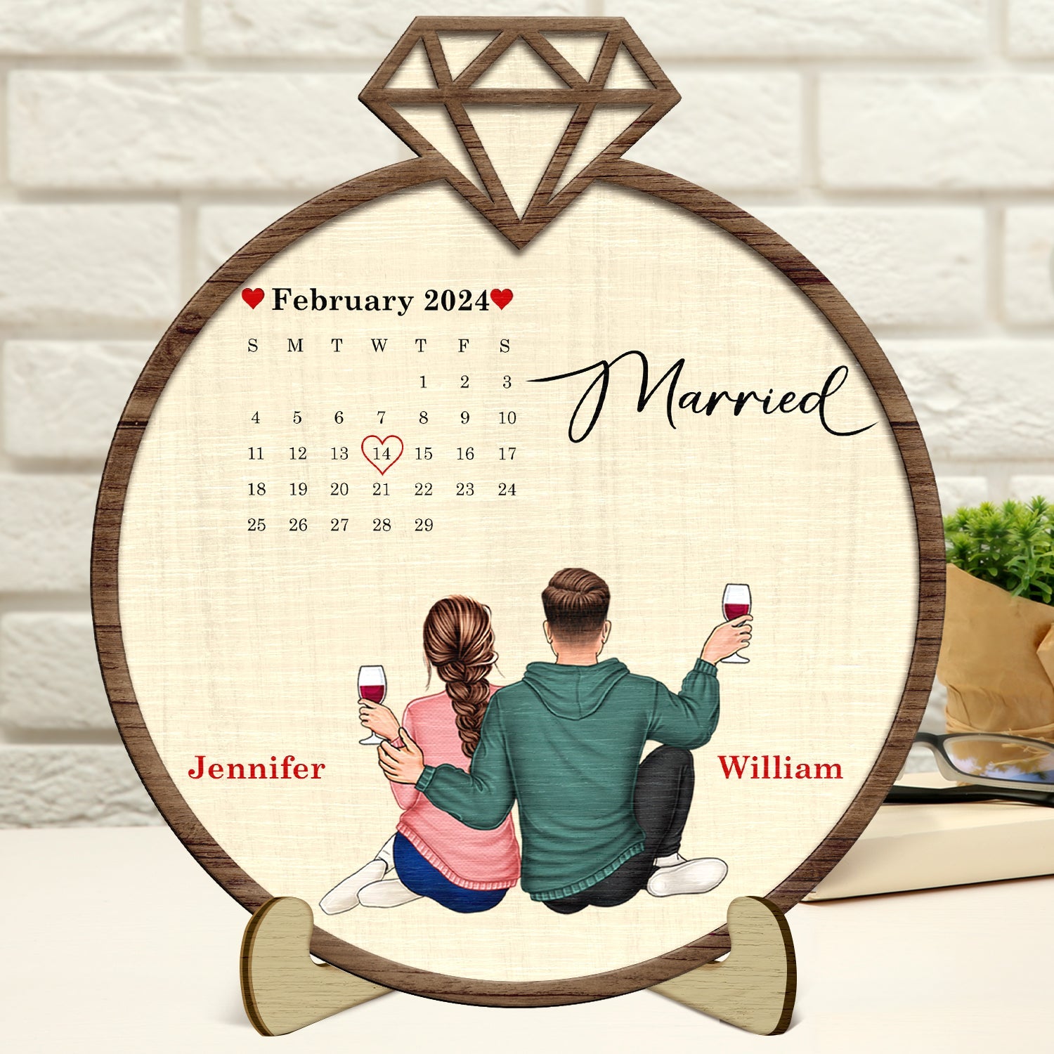 Couple Calendar Married Engaged - Gift For Couples - Personalized 2-La ...