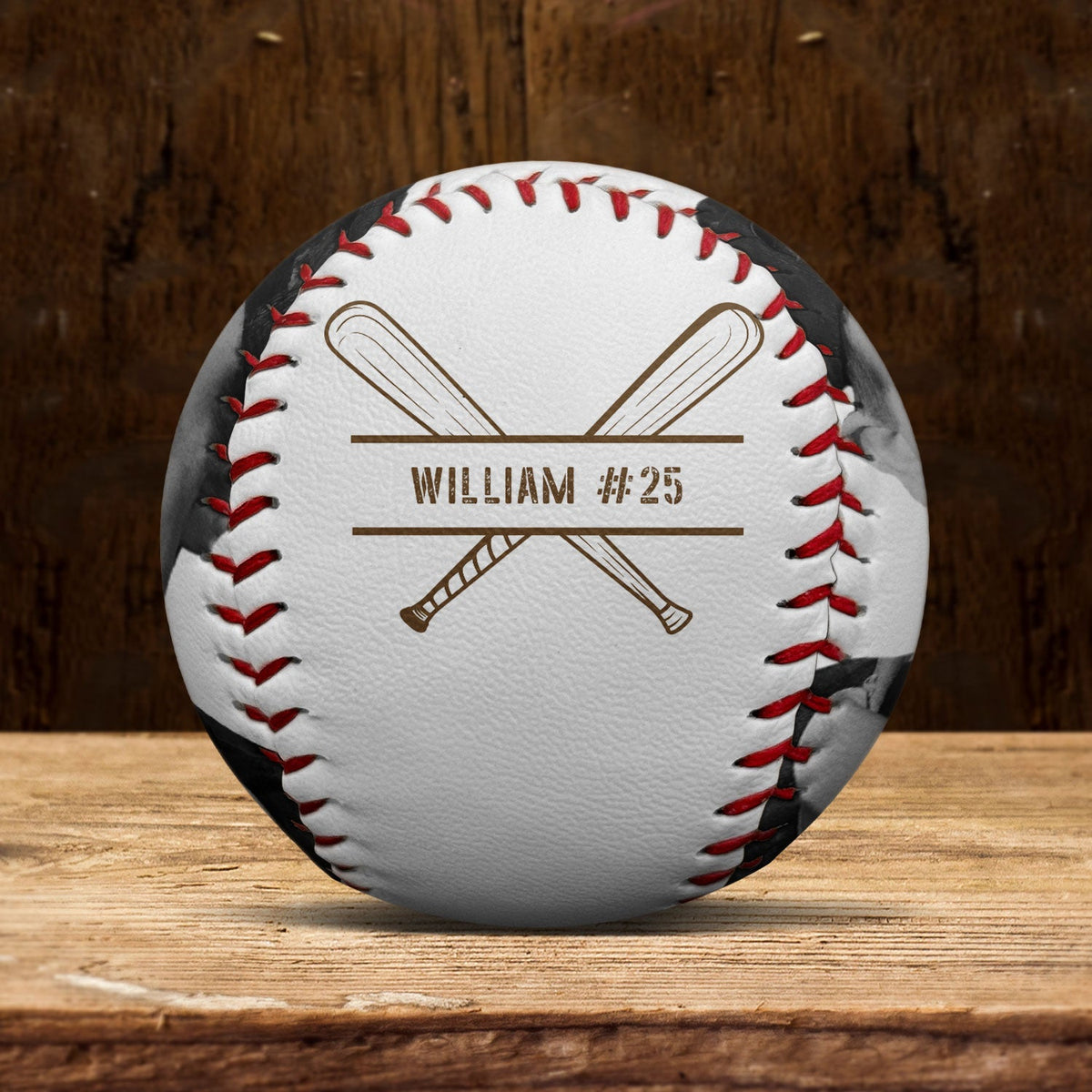 Custom Photo B&W Baseball Keepsake - Gift For Baseball Player - Person ...