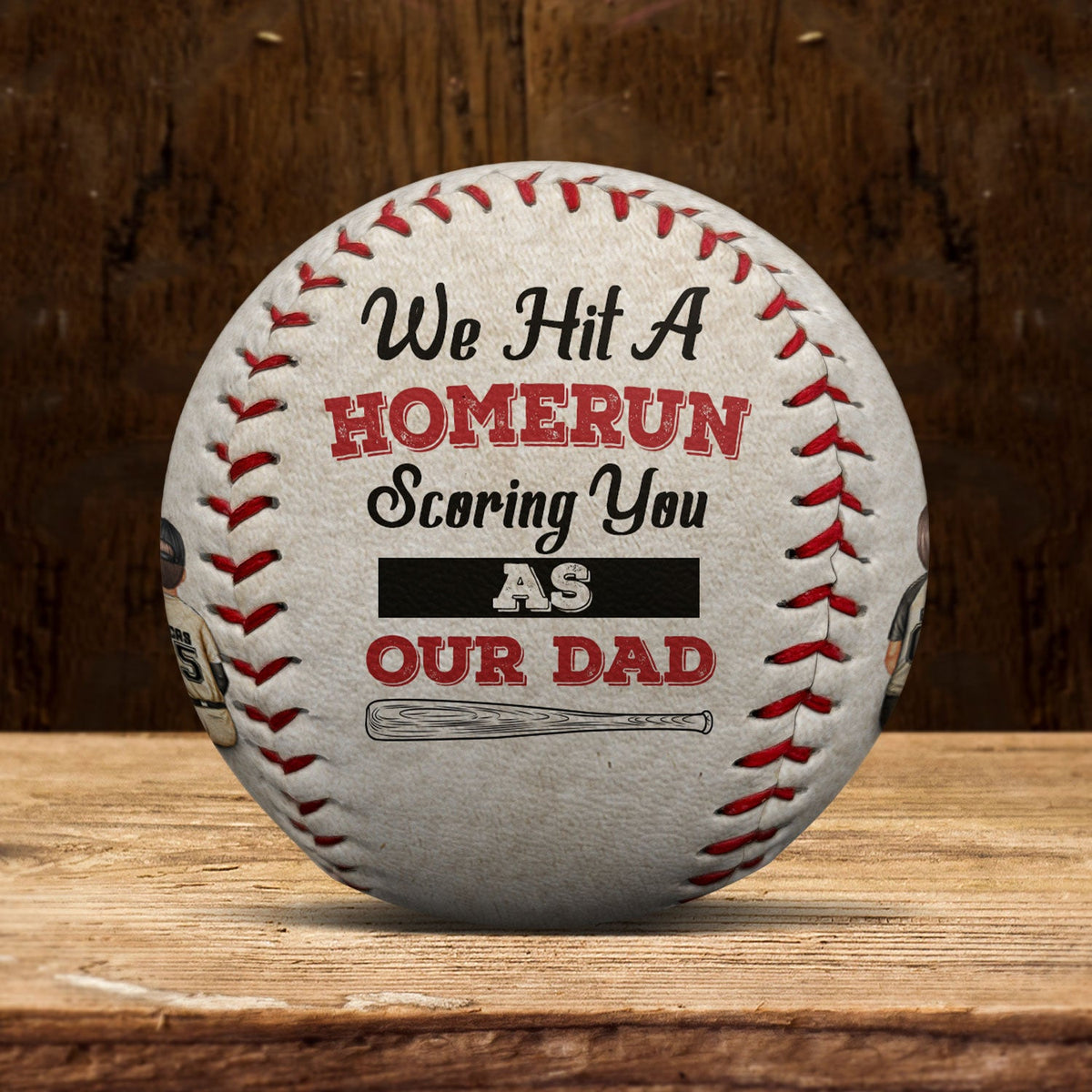 We Hit A Homerun Scoring You As Our Dad - Personalized Baseball, Softb ...