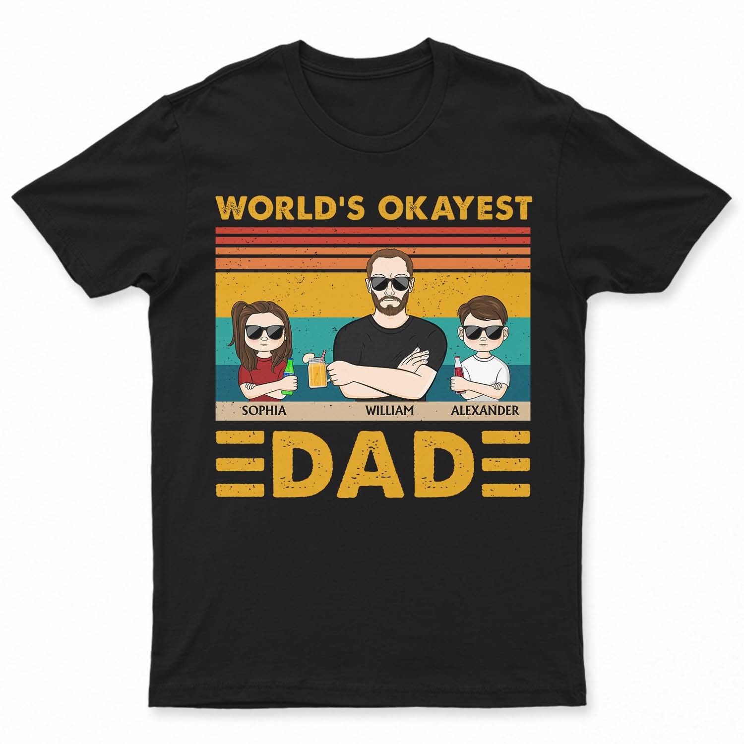 World's Okayest Dad - Funny, Birthday Gift For Father, Husband - Perso ...
