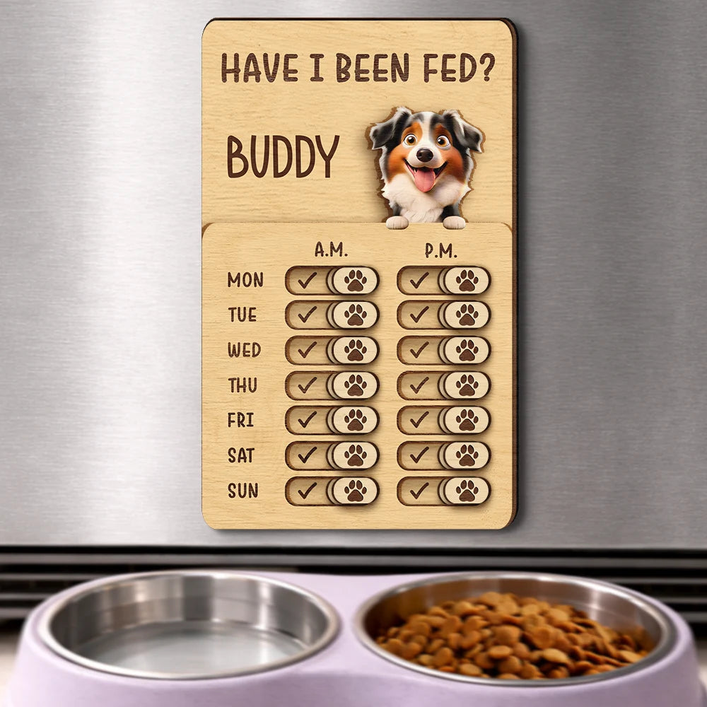 Funny Dog Cat Feeding And Medication Tracker - Personalized Wooden Pet ...