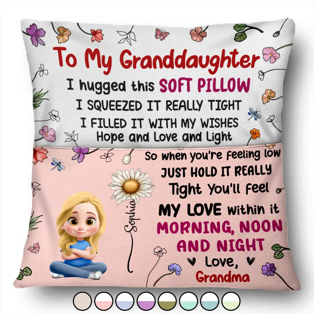 Grandma Mother Hugged This Soft Pillow Birth Month Flower - Personaliz ...