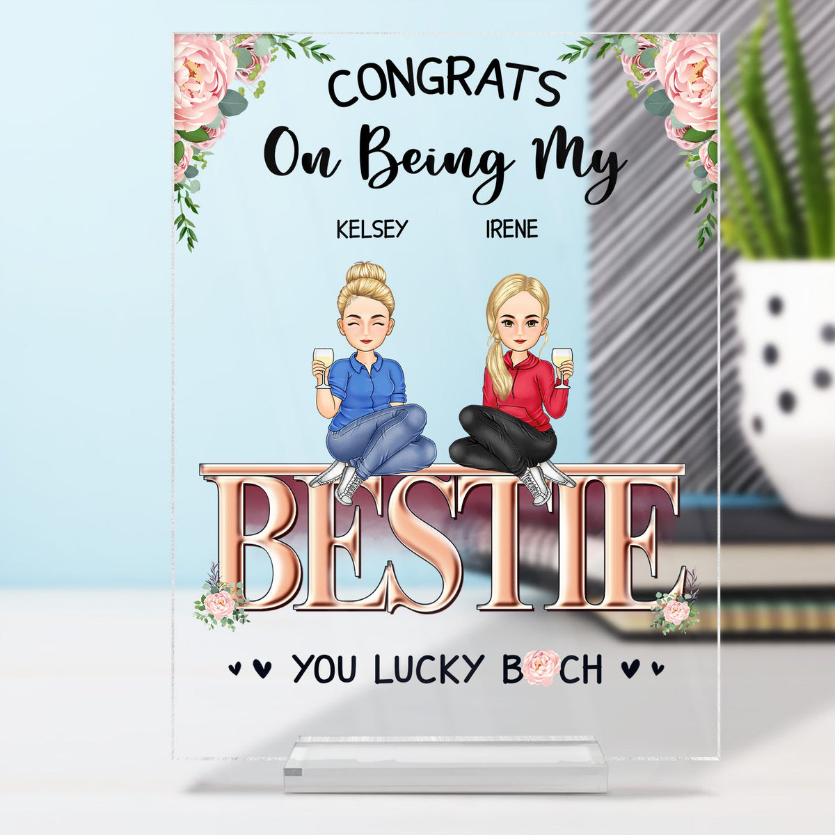Congrats On Being My Besties - Gift For Besite - Personalized Vertical ...