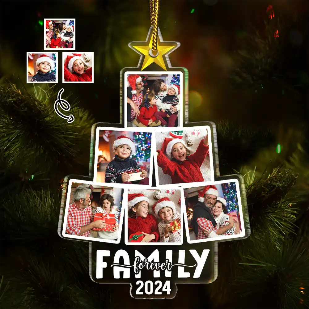 Custom Photo Christmas Family Tree Photo - Personalized Custom Shaped ...