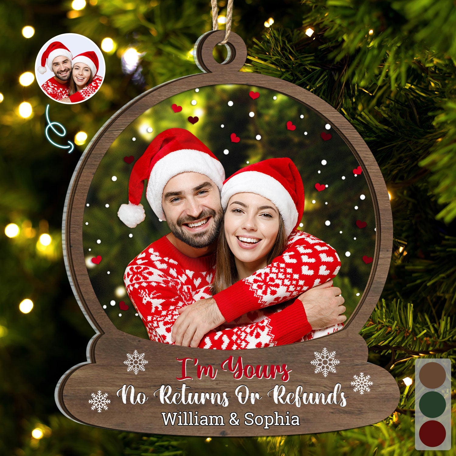 Custom Photo Snow Globe No Returns Or Refunds - Christmas Gift For Cou ...