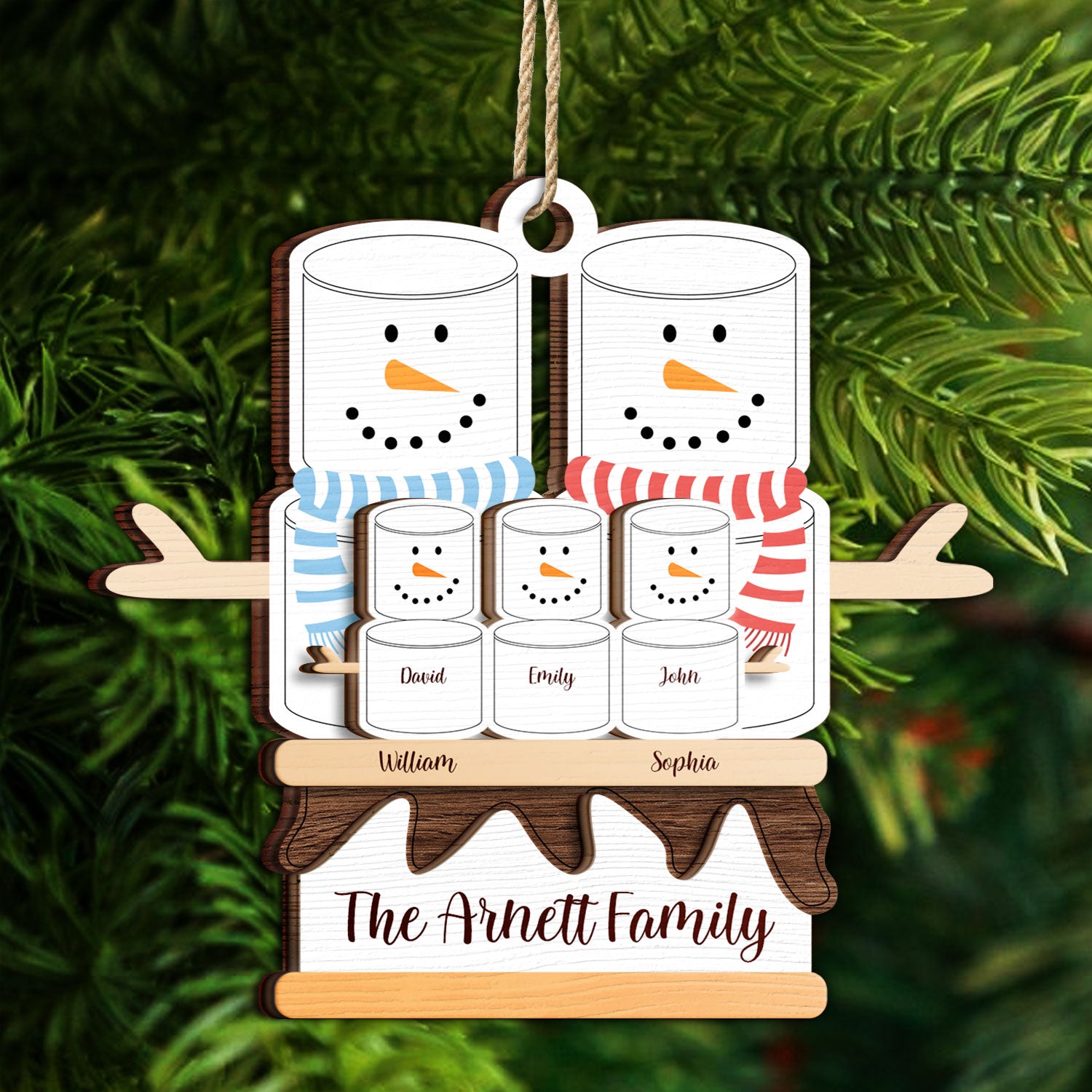 S'more Snowman Family - Christmas Gift For Family - Personalized 2-Lay ...