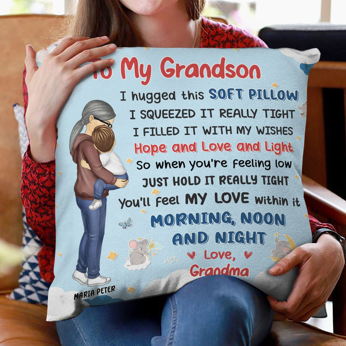 Grandma Mom Hugged This Soft Chibi Carry Child - Gift For Granddaughte ...
