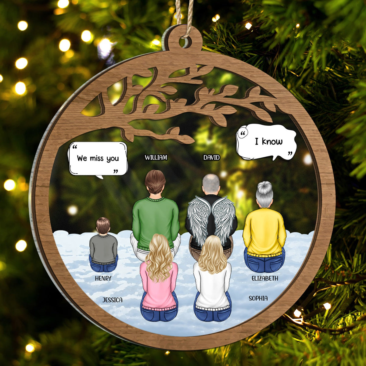 We Miss You - Christmas Memorial Grief Gift - Personalized 2-Layered M ...