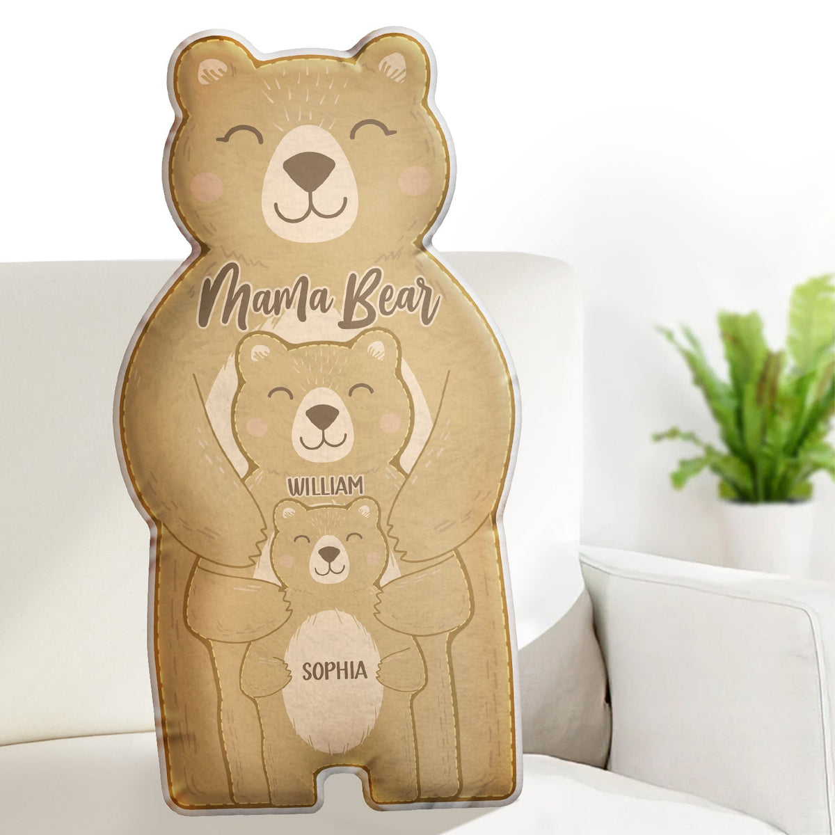 Mama Bear - Gift For Mothers - Personalized Custom Shaped Pillow ...