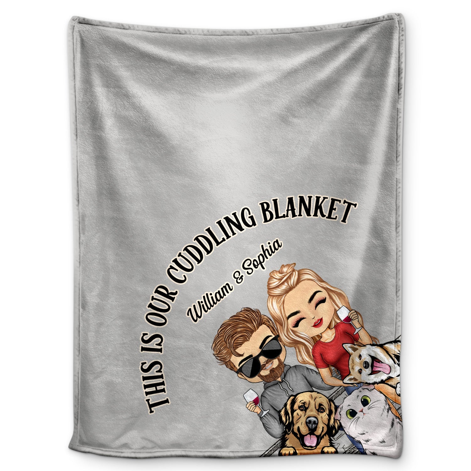 This Is Our Cuddling Blanket Couples Cats Dogs - Anniversary, Birthday ...