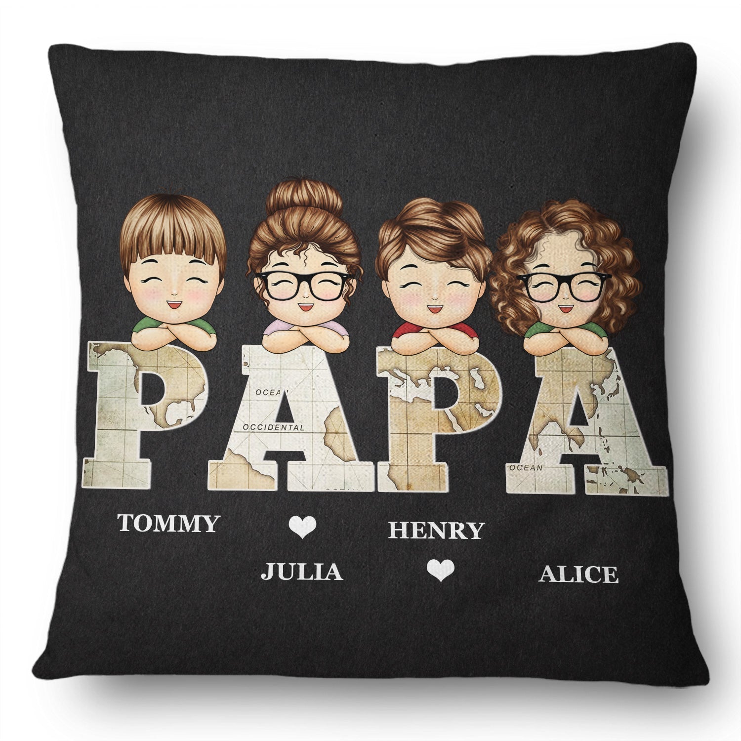 Vintage Map Papa Title - Birthday, Loving Gift For Dad, Father, Papa ...