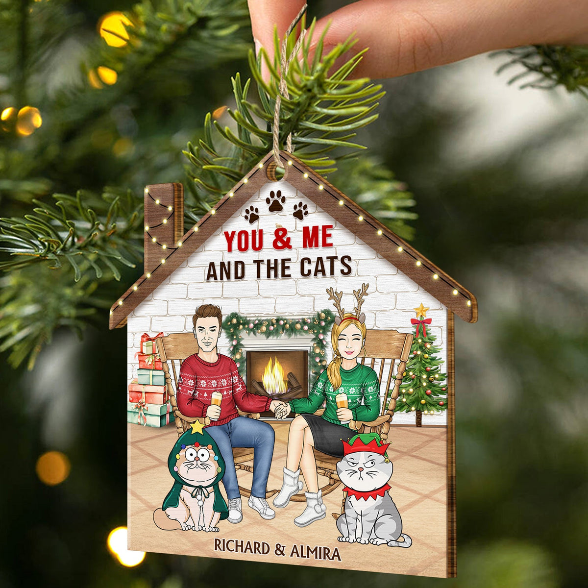 A Crazy Cat Lady And Her Grumpy Old Man Live Here - Christmas Gift For ...