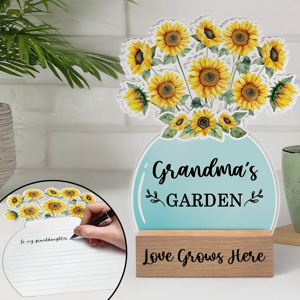 Sunflowers Grandma's Garden - Personalized Custom Shaped Cardstock Wit ...