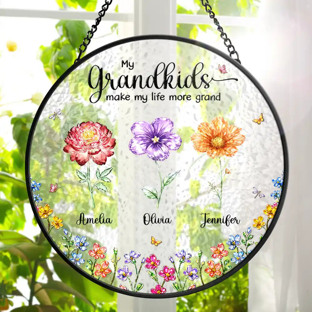 Crystal Effect Birth Flower Grandkids Make Life More Grand - Personali ...