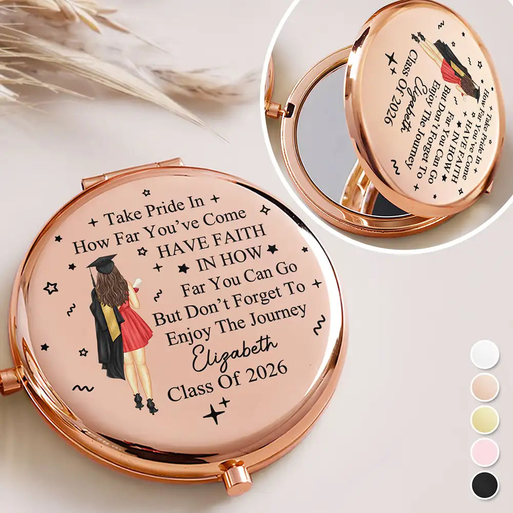 Take Pride In How Far You've Come - Personalized Compact Mirror ...