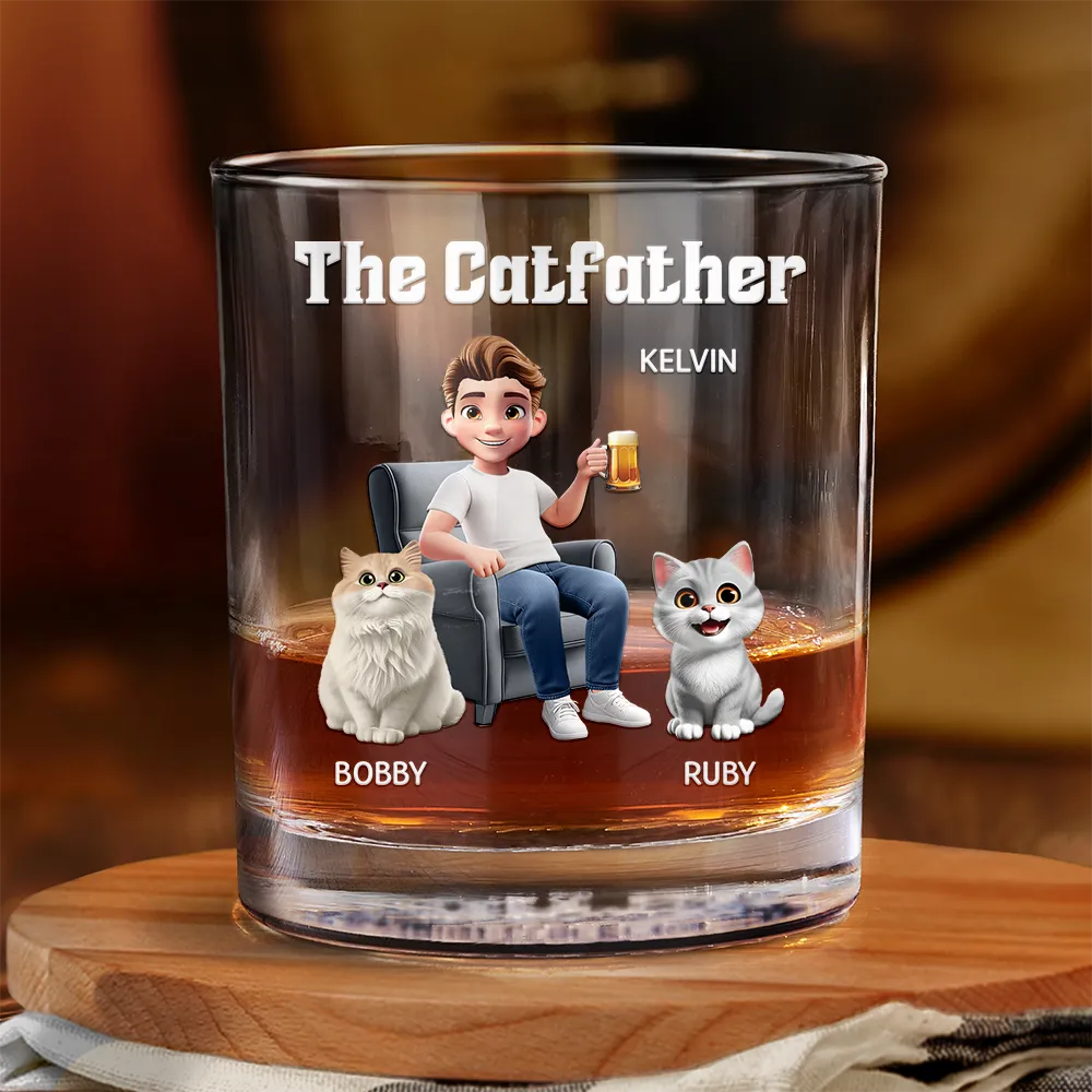 The Catfather - Personalized Whiskey Glass – Wander Prints