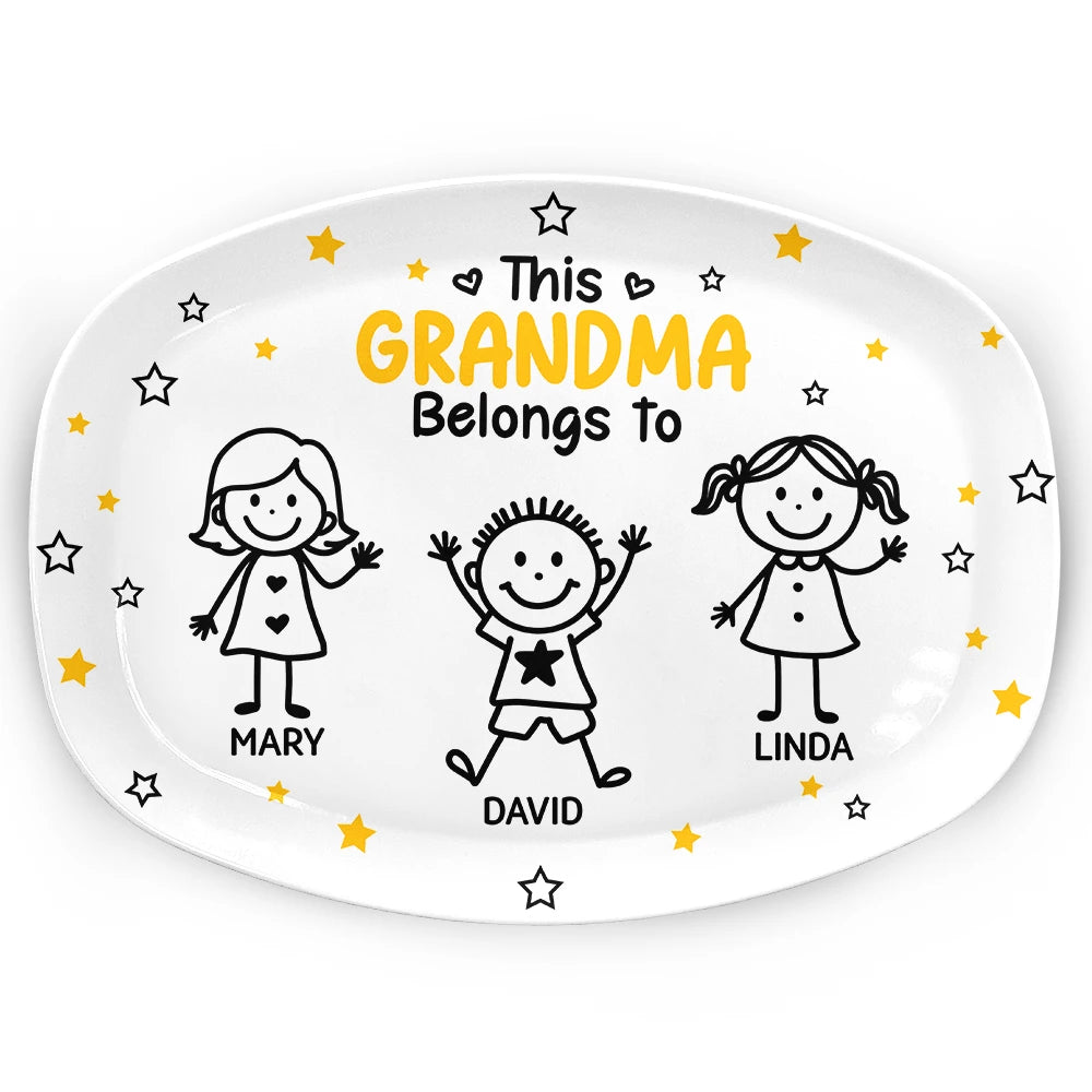 This Grandpa Grandma Belongs To Kids Pet - Personalized Plate – Wander ...