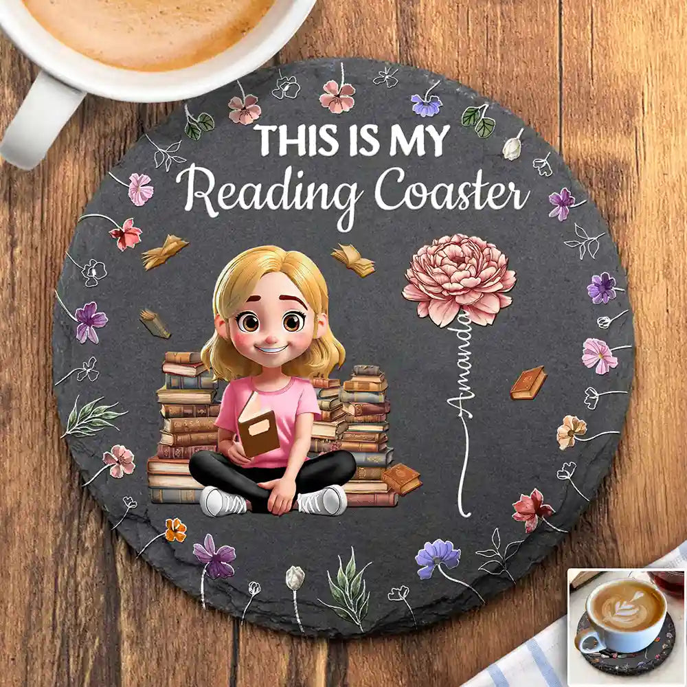 This Is My Reading Coaster - Personalized Slate Coaster – Wander Prints