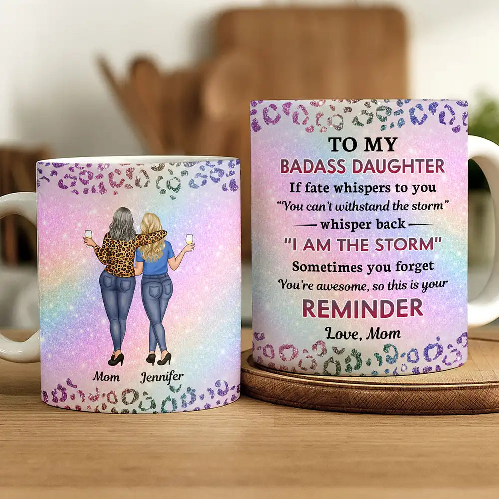 To My Badass Daughter - Personalized White Edge-to-Edge Mug – Wander Prints