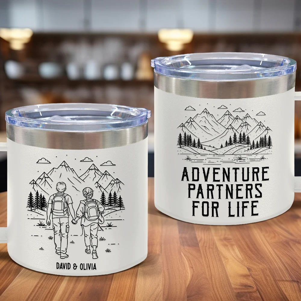 Adventure Partners For Life - Personalized 14oz Stainless Steel Tumble ...