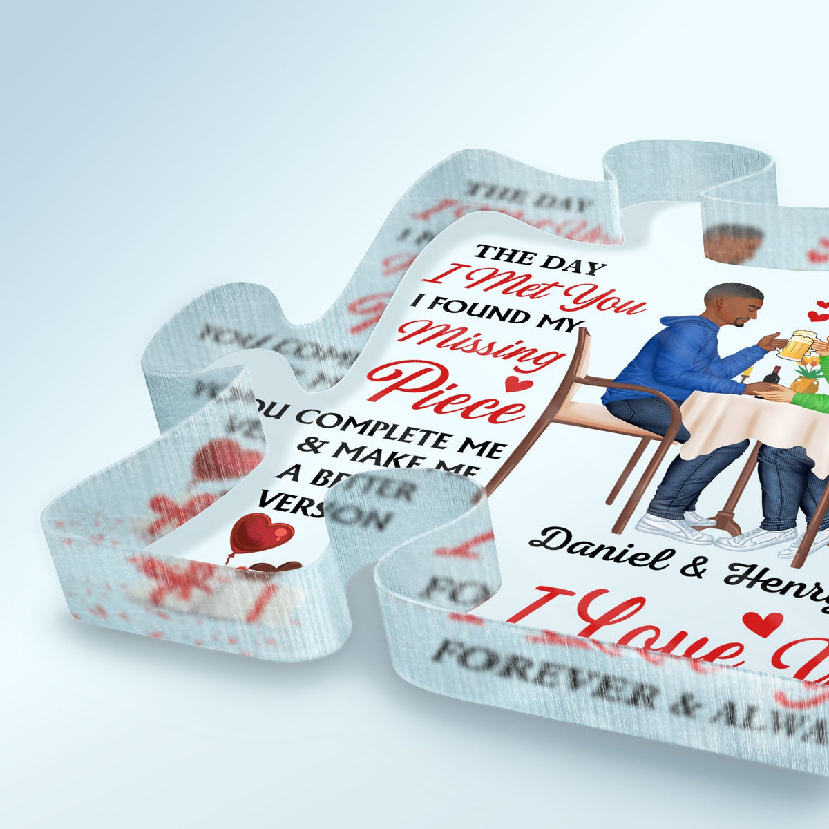 I Found My Missing Piece Couple Sideview Sitting - Gift For Spouse, Hu ...