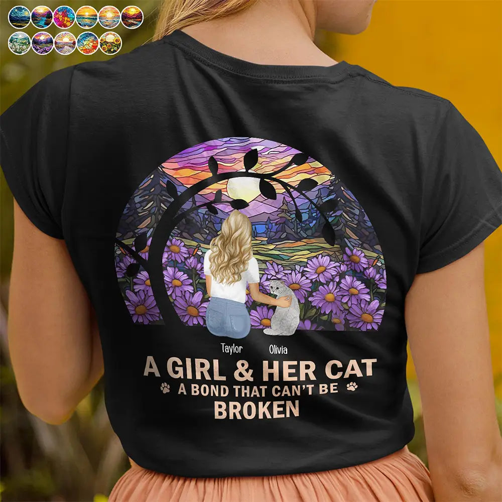Flower Field A Girl And Her Dog And Cat - Personalized T Shirt – Wander ...