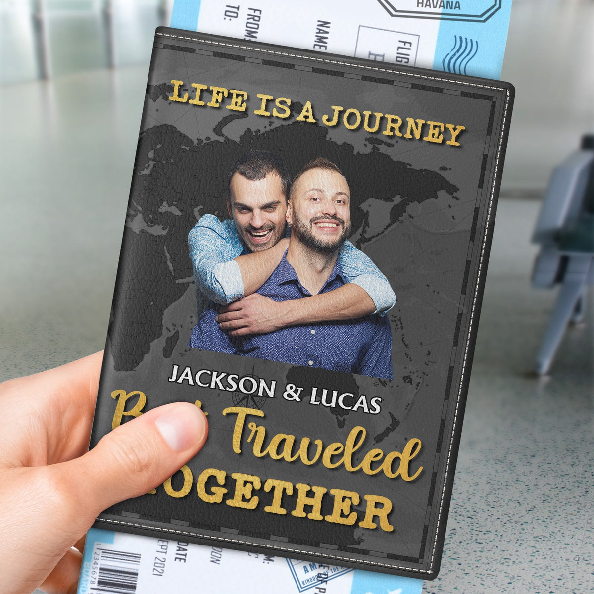 Custom Photo Husband And Wife Travel Partners For Life - Gift For Coup ...