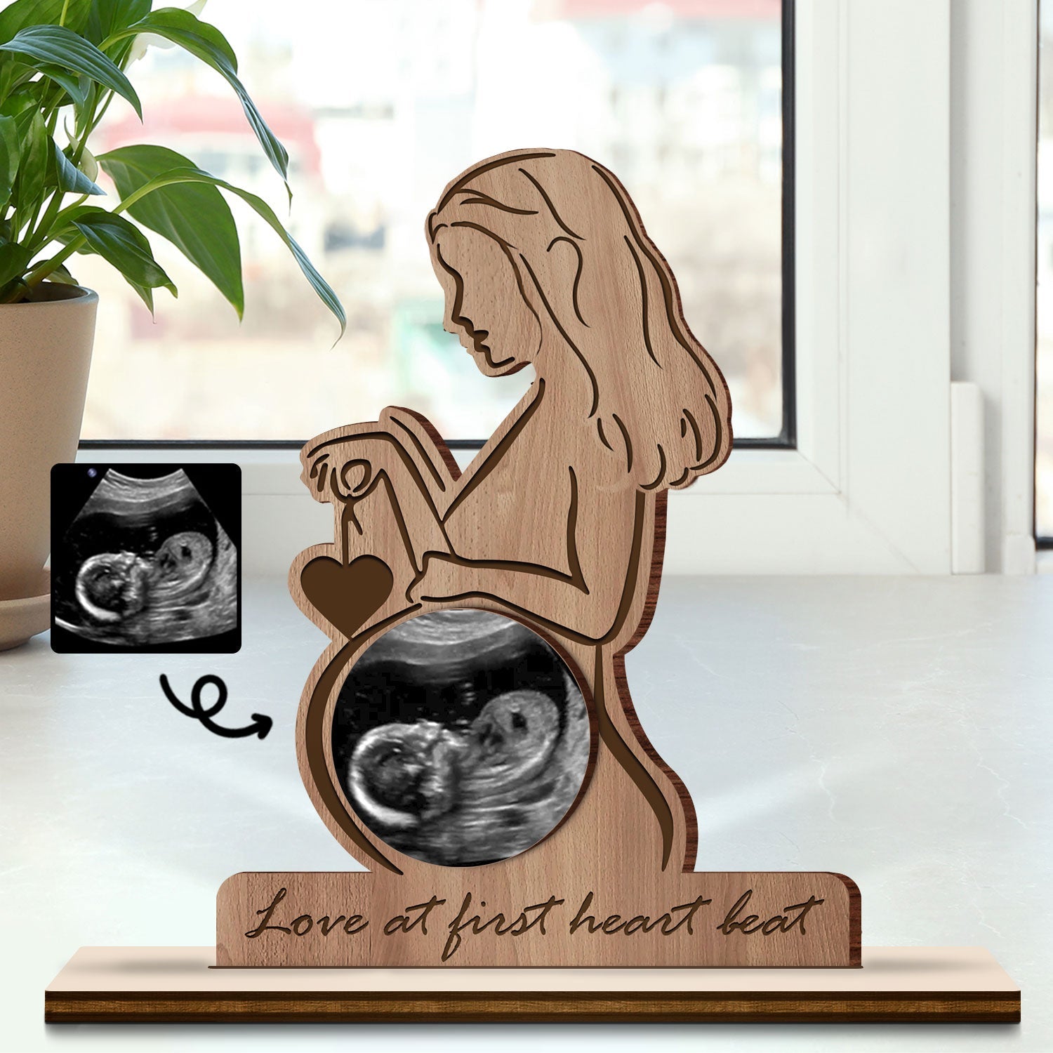 Custom Photo Love At First Heart Beat - Gift For Mom, Mother, New Pare ...