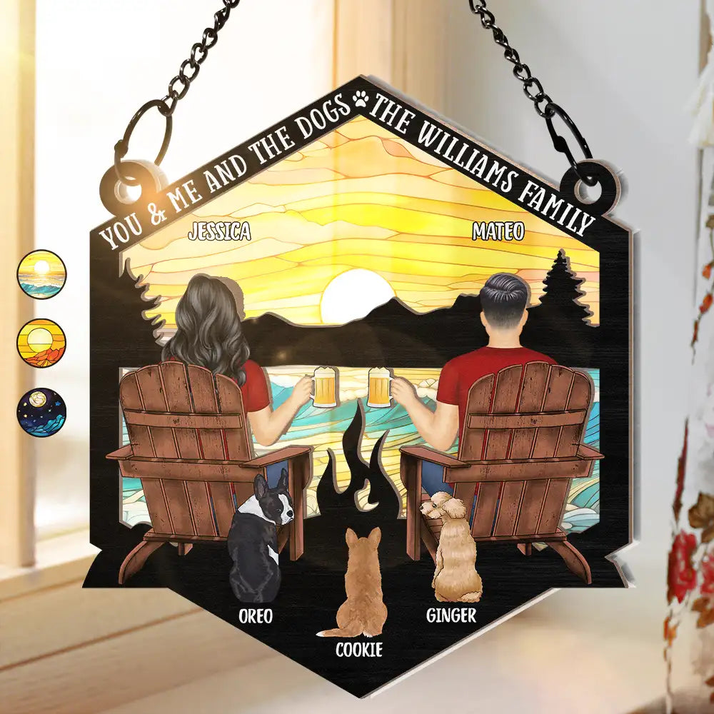 You & Me And The Dogs The Smiths - Personalized Window Hanging Suncatc ...