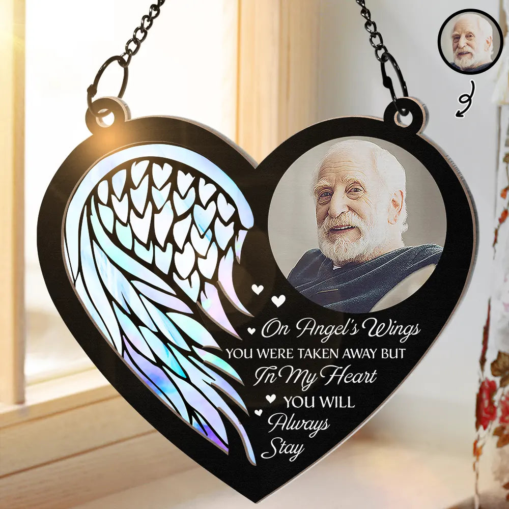 Custom Photo On Angel Wings You Were Taken Away - Personalized Window ...