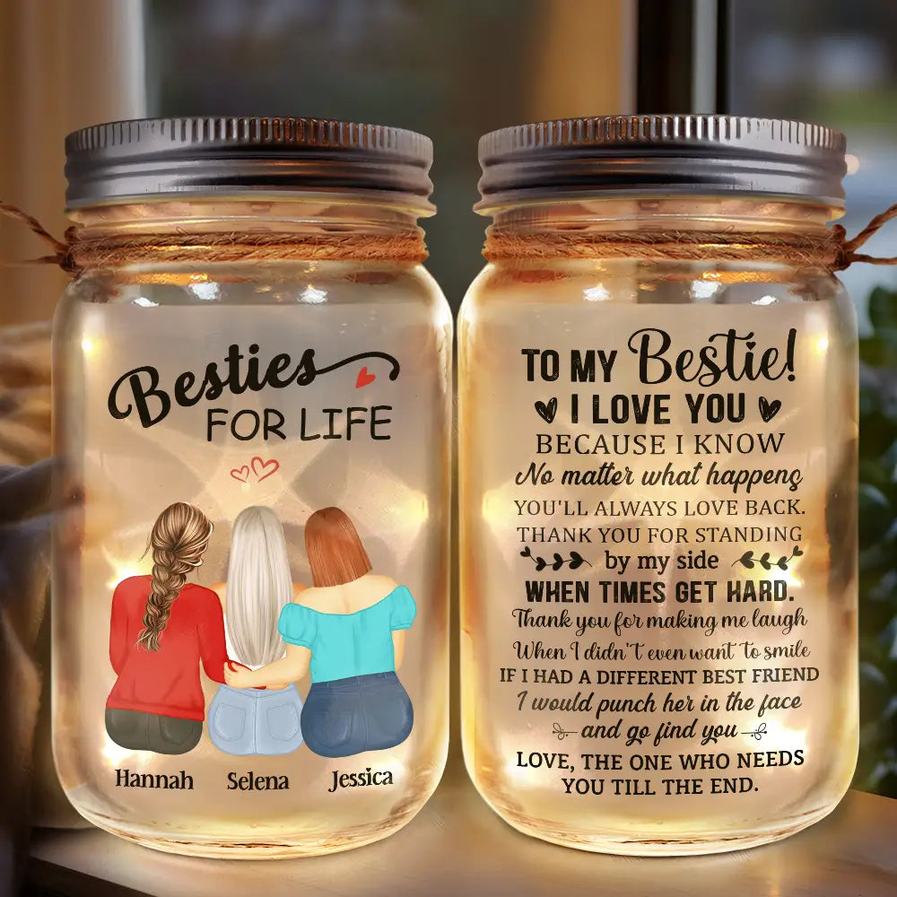 To My Bestie I Love You Because I Know - Personalized Mason Jar Light ...