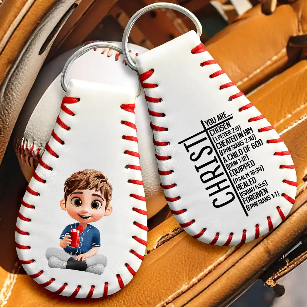 You Are Chosen Christian Baseball - Personalized Leather Baseball Keyc ...