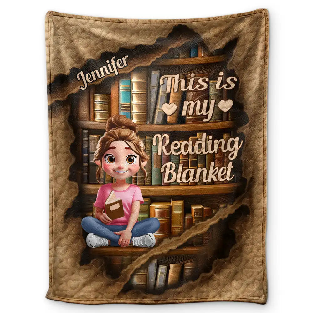 Reading Ripping Effect Girl This Is My Reading Blanket - Personalized ...